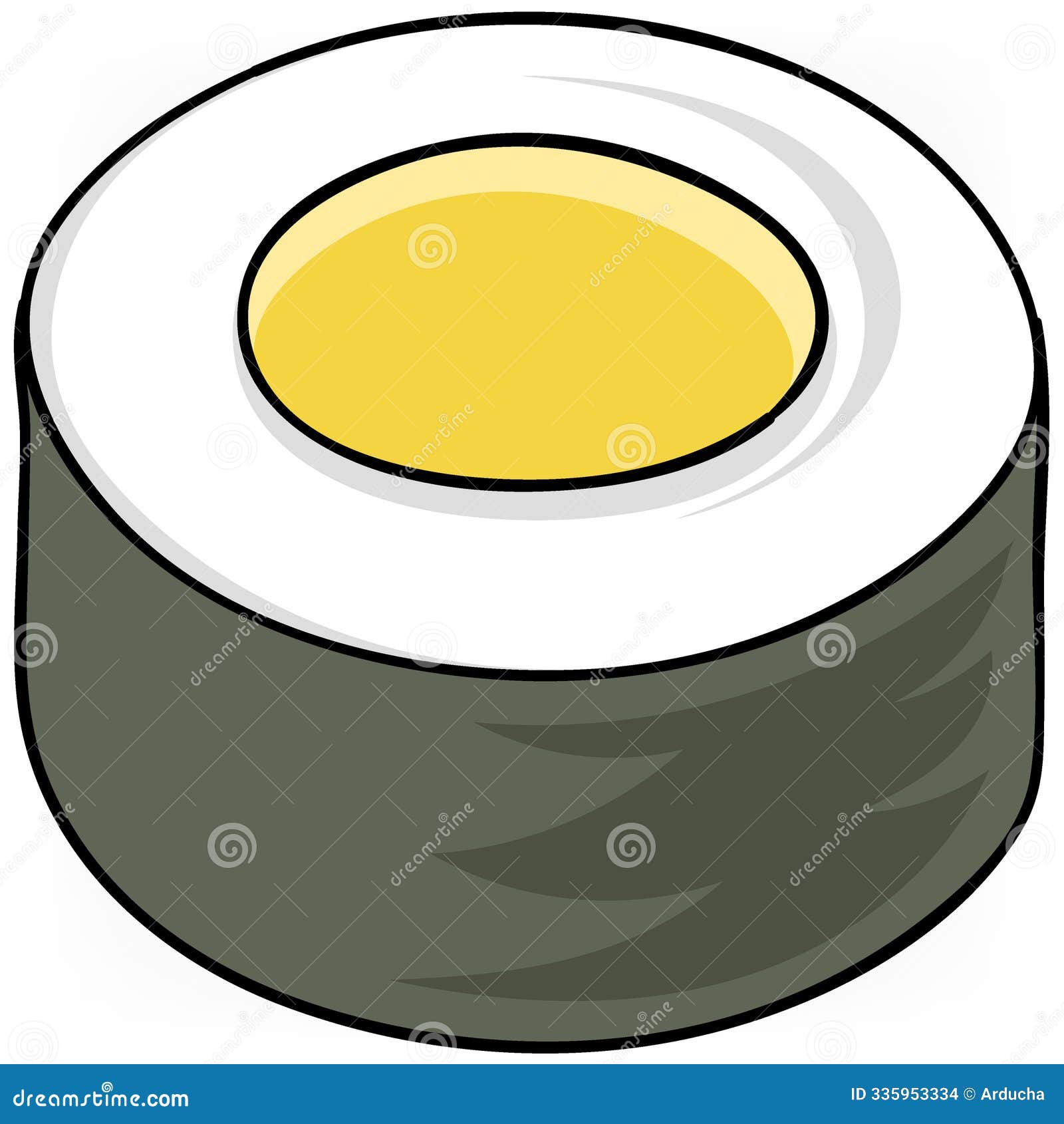 Fried Egg with Seaweed Wrap Stock Illustration - Illustration of doodle ...