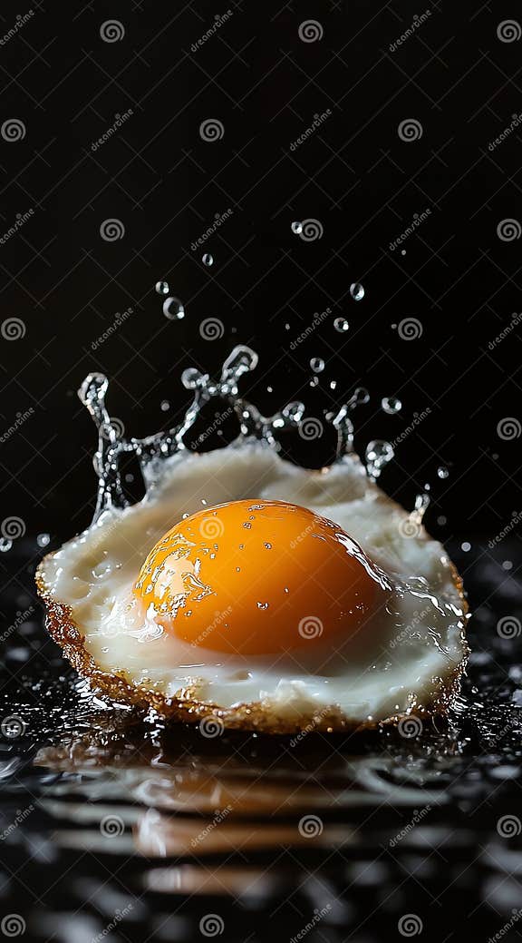Fried Egg Splash Realistic Image Stock Image - Image of water, protein ...