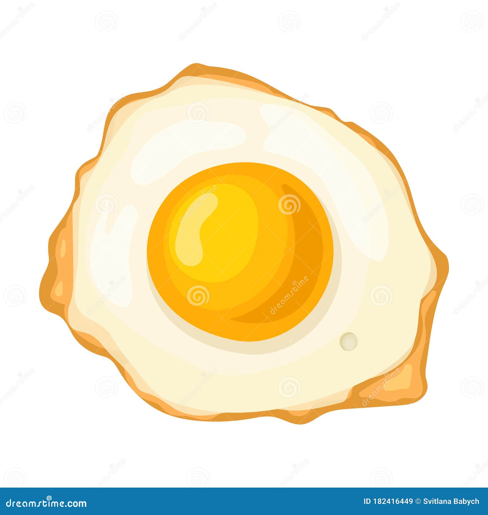 Fried Egg Vector Icon.Cartoon Vector Icon Isolated on White Background ...