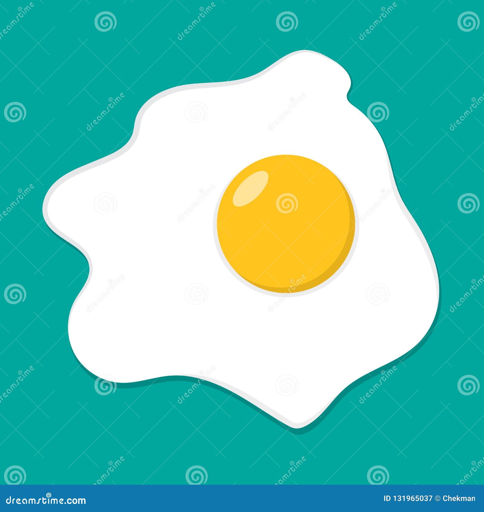 Fried Egg. Vector Illustration Stock Illustration - Illustration of ...