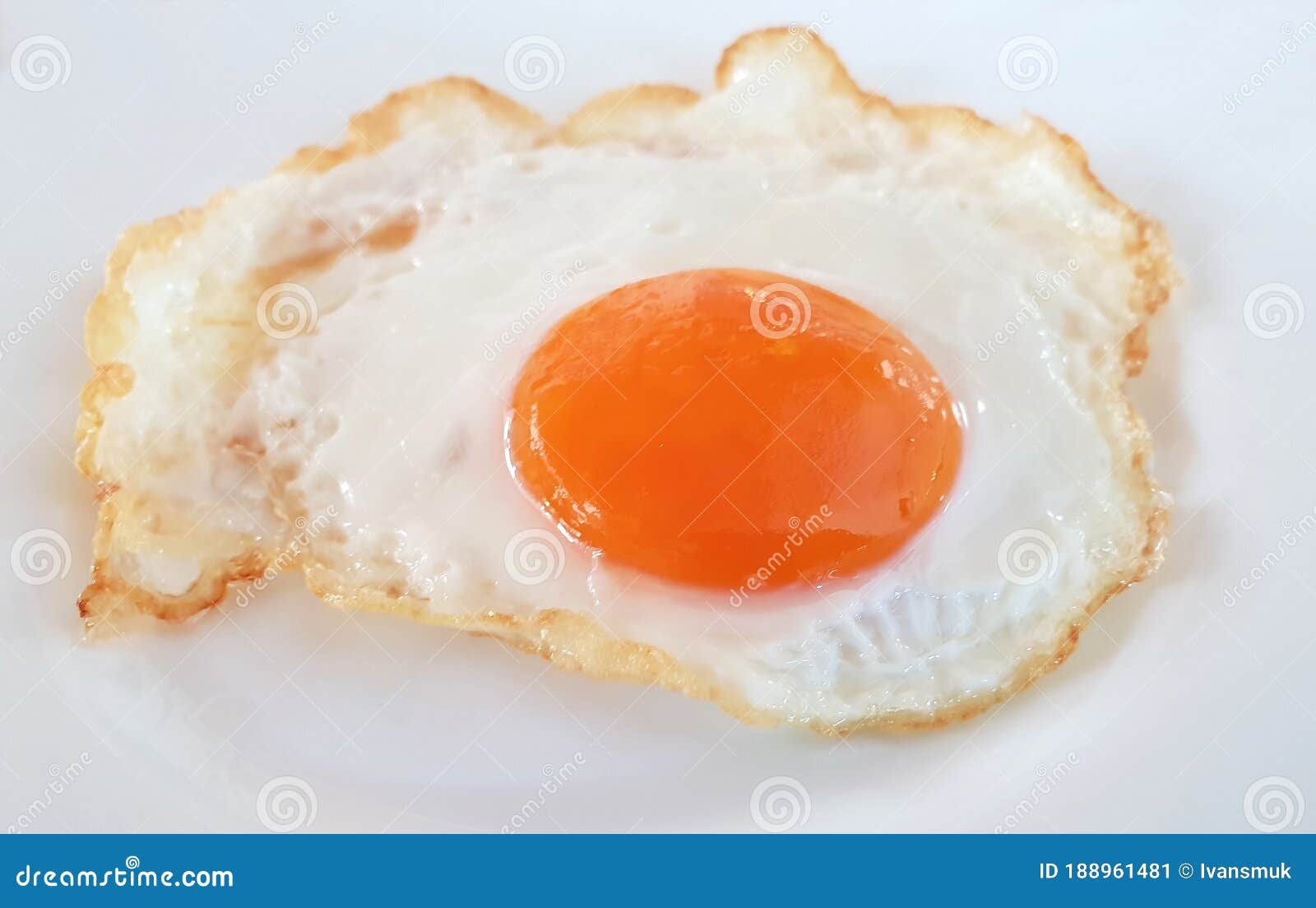Fried egg on a white stock image. Image of fried, cuisine - 188961481