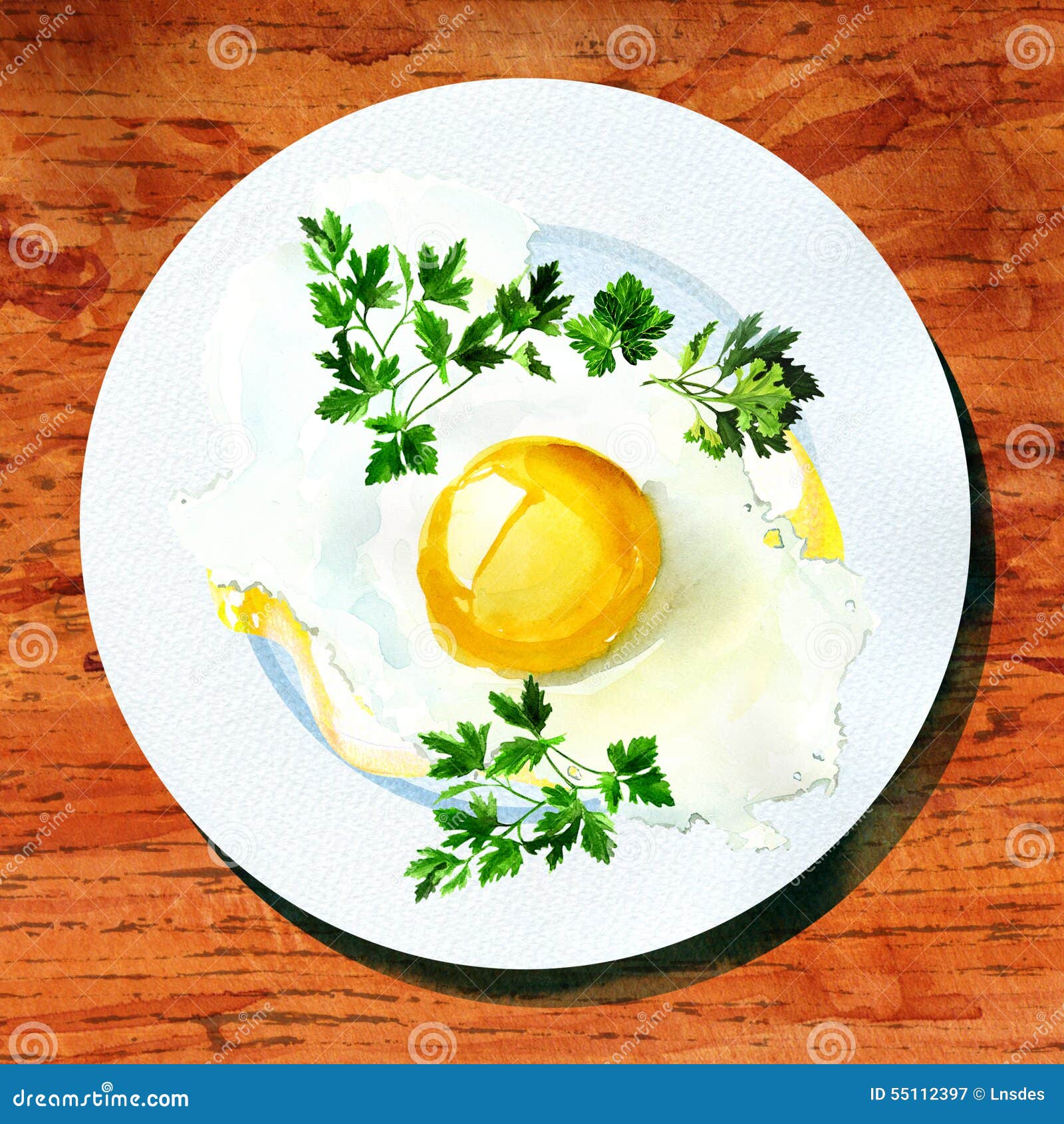 Fried Egg In Plate Drawing