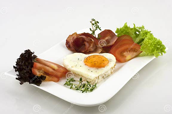 Fried Eggs with Bacon and Tomatoes Stock Image - Image of eggs ...