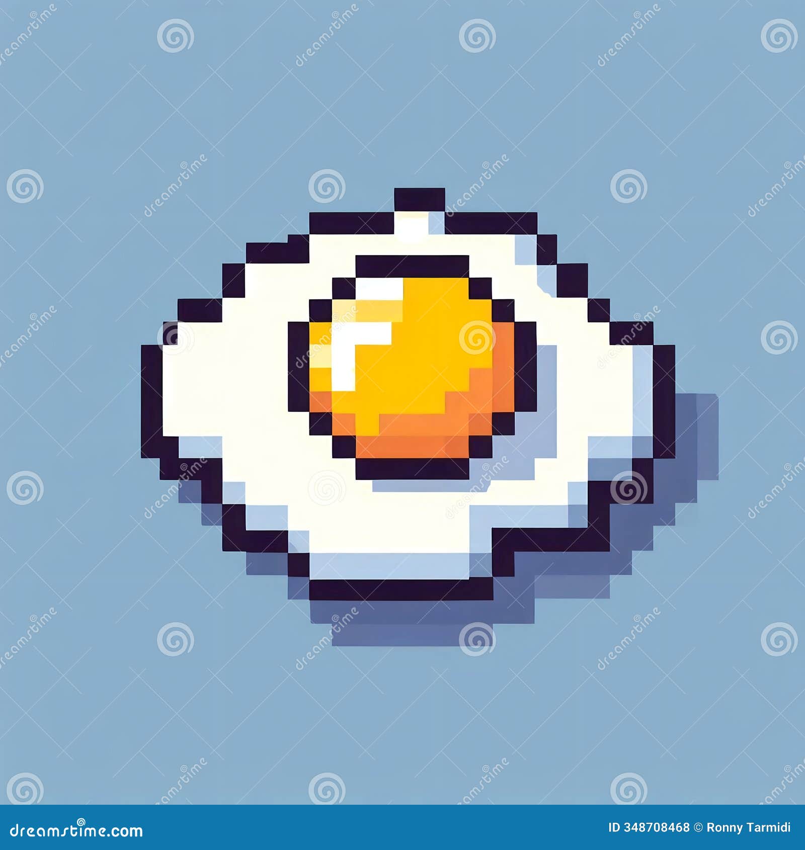 8 Bit Fried Egg Pixel Art. Pixelated Breakfast Concept Cartoon Vector | CartoonDealer.com #272807675
