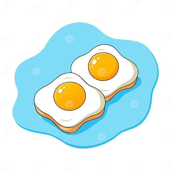 Fried Eggs on Blue Pastel Background Seamless Pattern Top View Creative ...