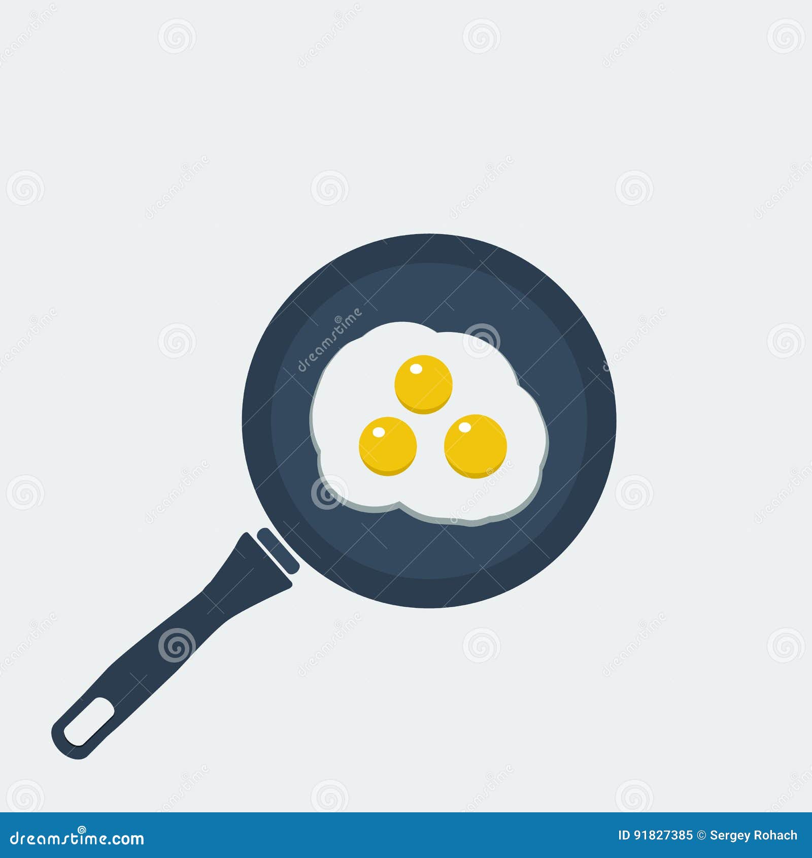 Fried Eggs, Breakfast, Food, in Style, Vector, Eat, Egg Stock Vector ...