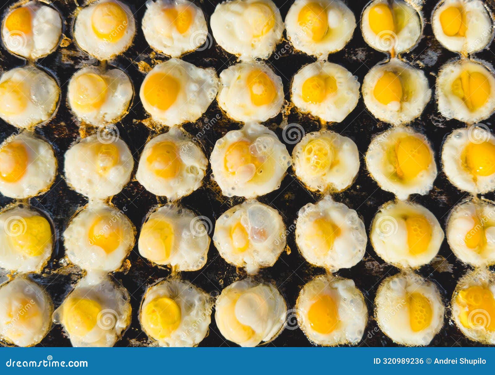 Fried Eggs on the Counter. Street Food of Thailand Stock Photo - Image ...
