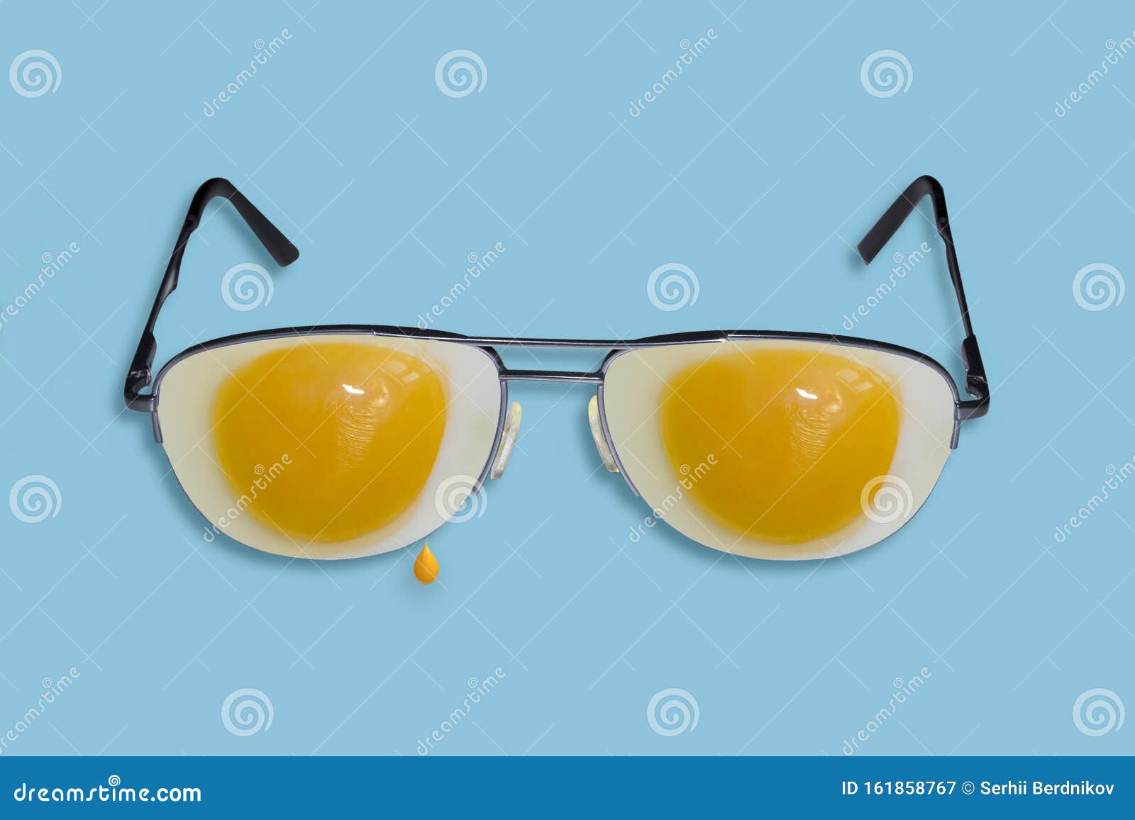 Fried Eggs with a Drop of Yolk in the Frame. Stock Image - Image of ...