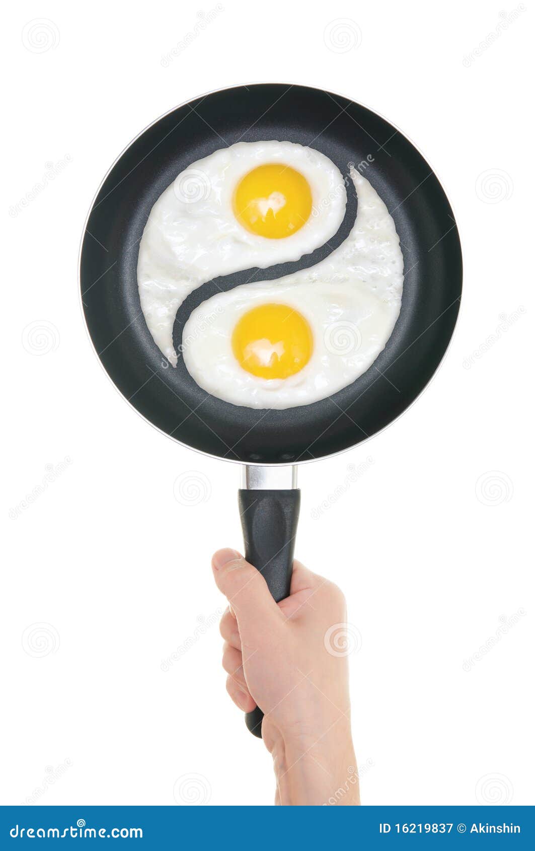 Fried Eggs in the Form of Yin and Yang on Pan Stock Image - Image of ...