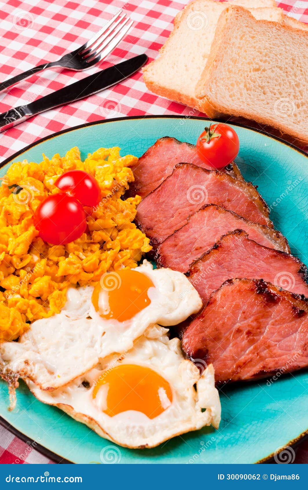 Eggs and ham stock photo. Image of domestic, food, cold - 30090062