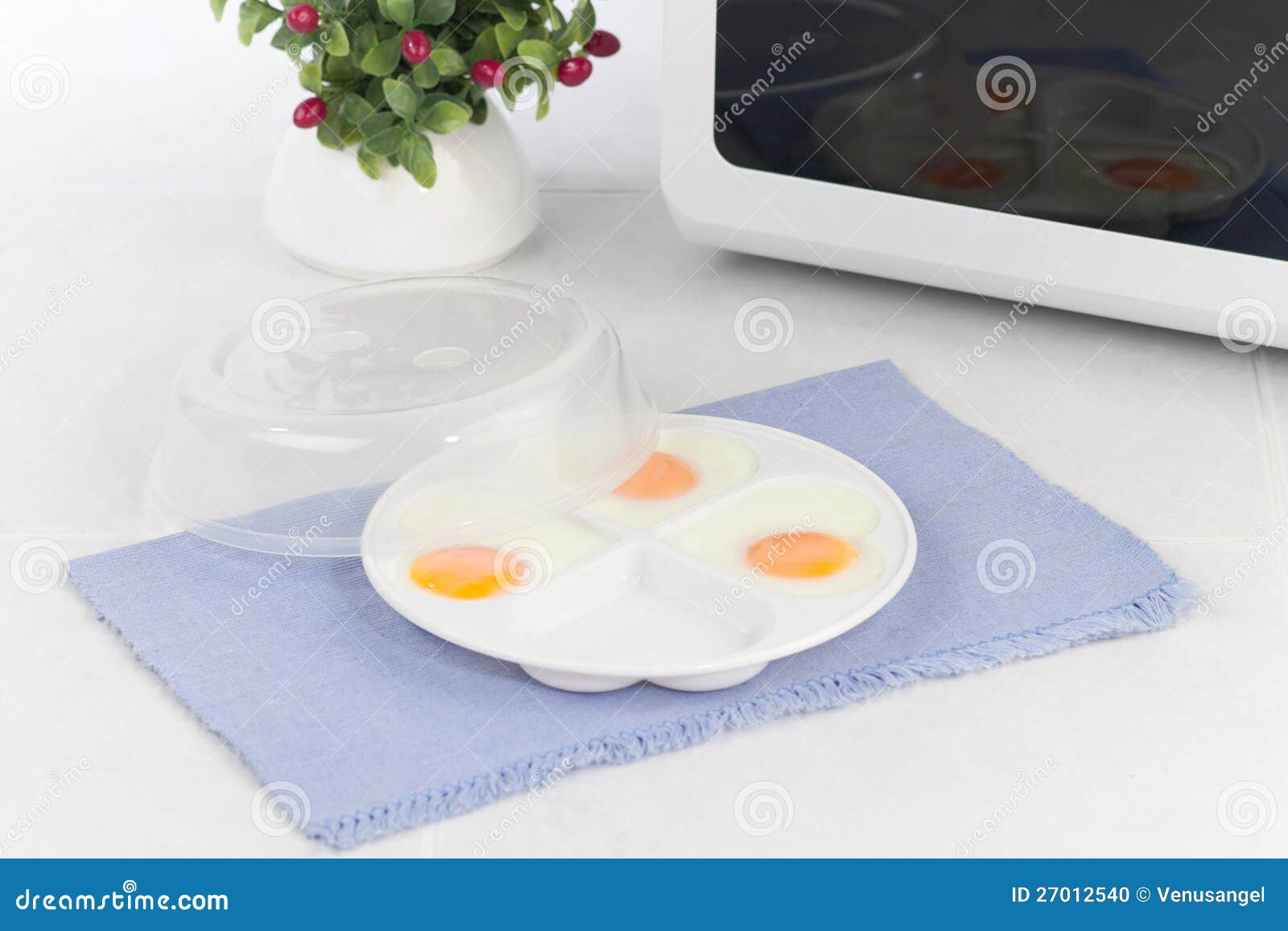 Fried Eggs in Plastic Plate Stock Photo - Image of food, breakfast ...