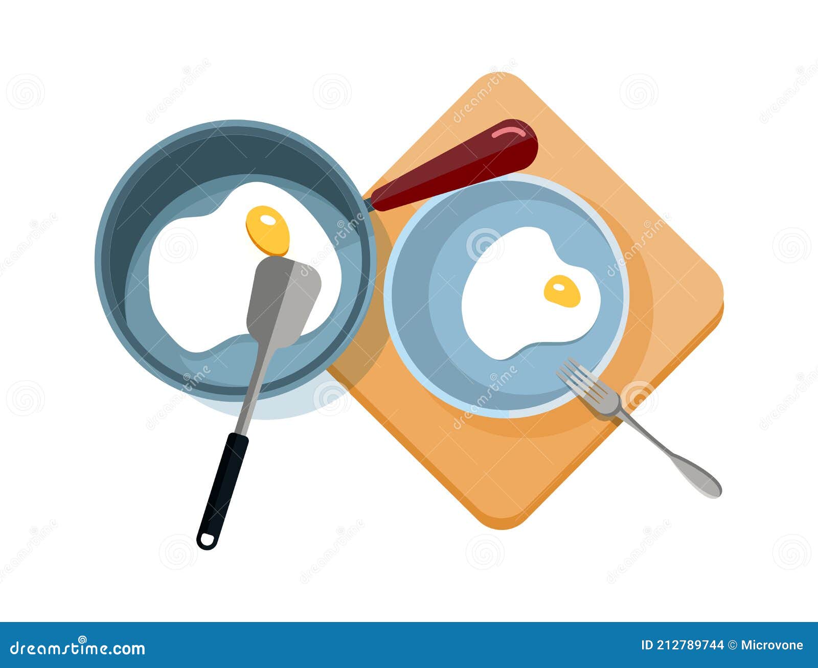 Breakfast Cooking Isometric Flowchart Vector Illustration ...