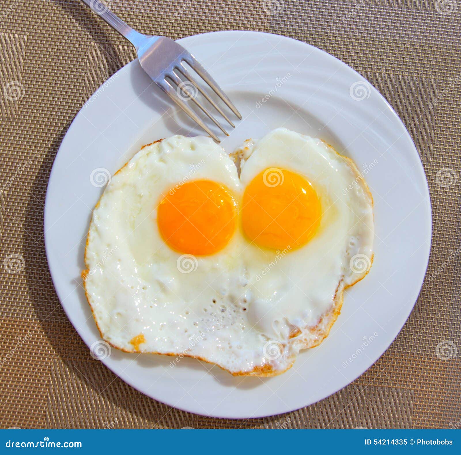 Fried eggs, top view stock image. Image of bacon, kitchen - 54214335