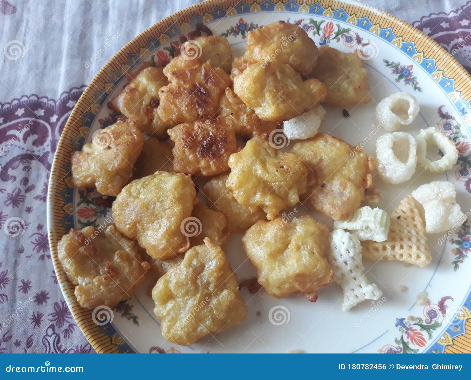 Fried Finger Chips and Mixture of Chips in Indian Breakfast Stock Photo ...