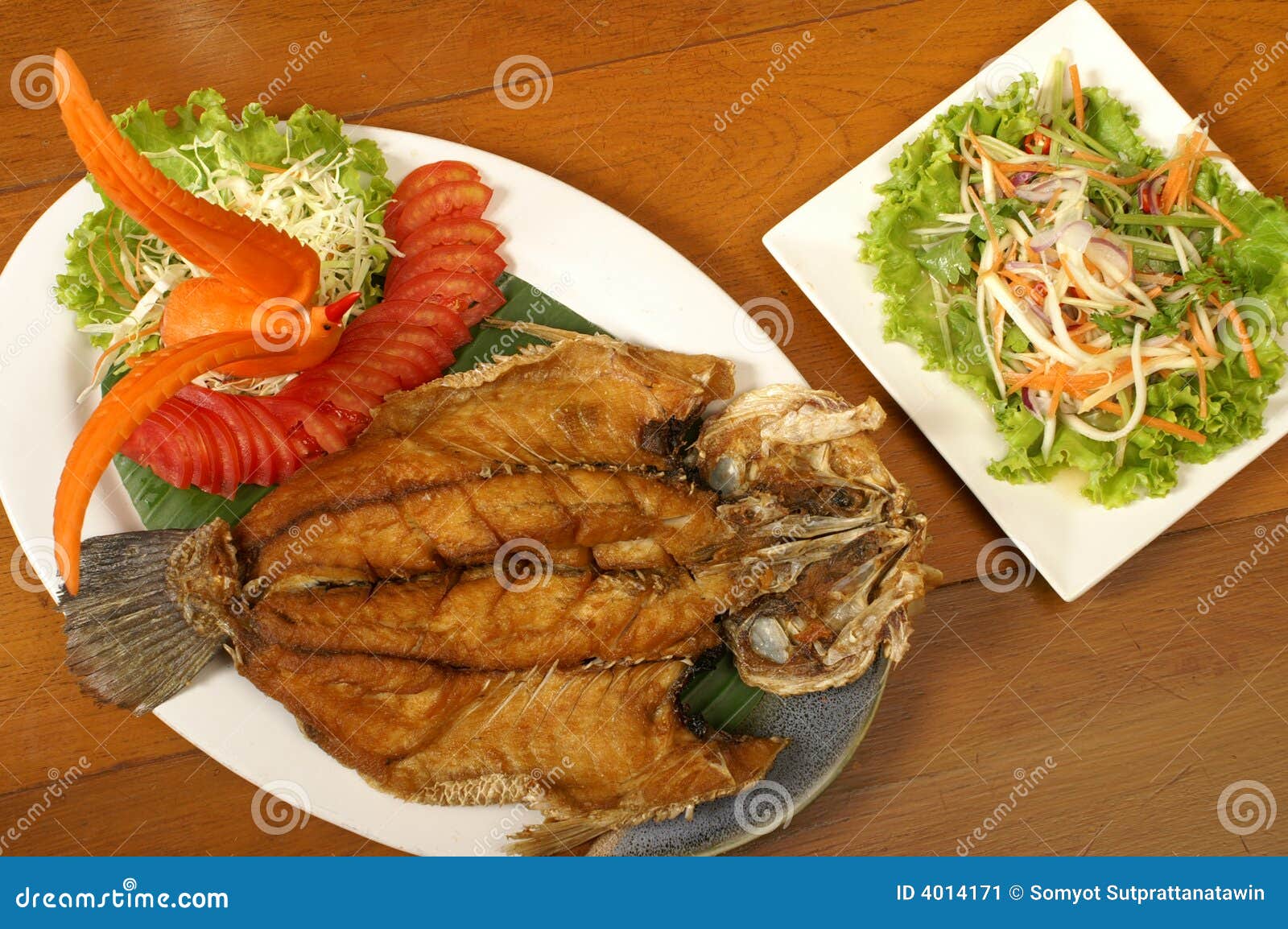 Fried fish stock image. Image of herb, chilly, ingredient - 4014171
