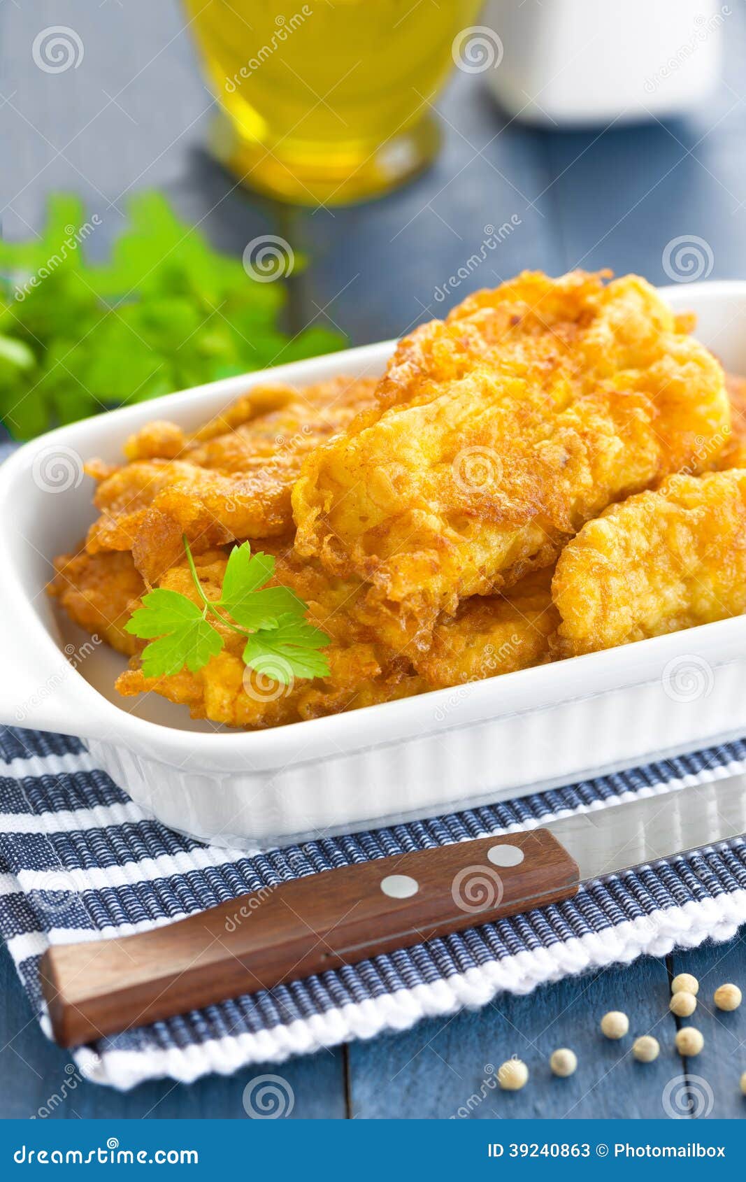 Fried fish in a batter stock image. Image of detail, ingredient - 39240863