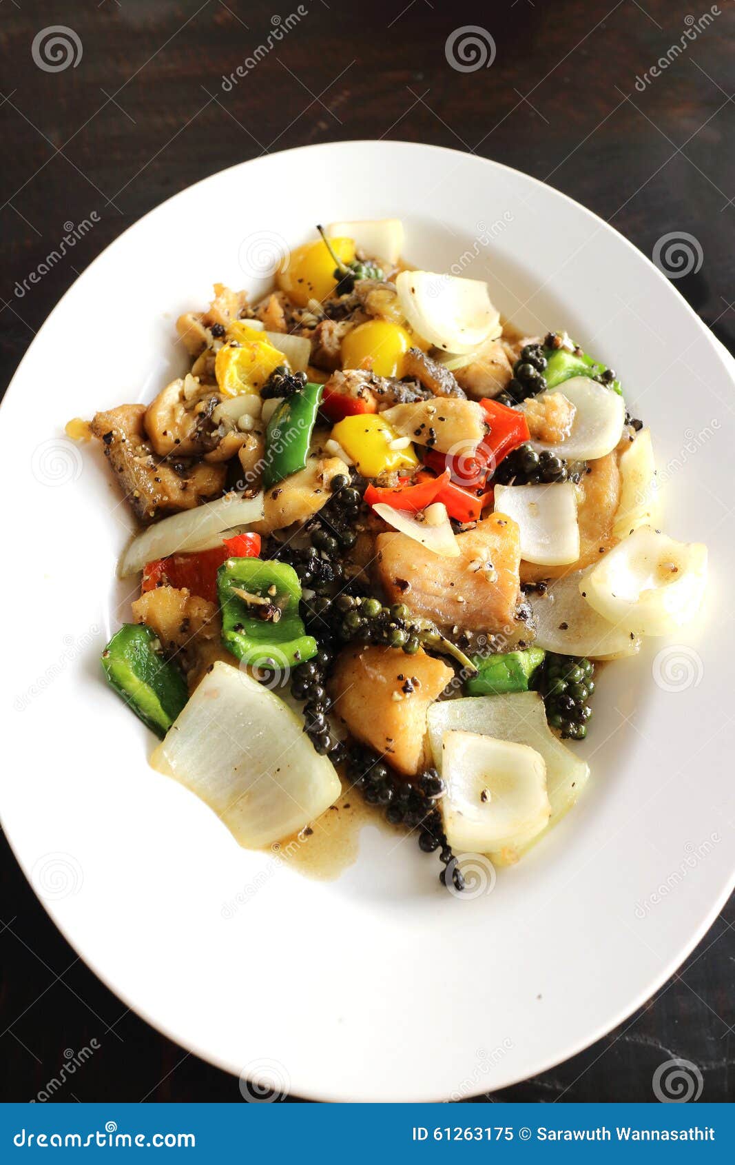 Fried Fish with Black Pepper Stock Image - Image of black, asian: 61263175