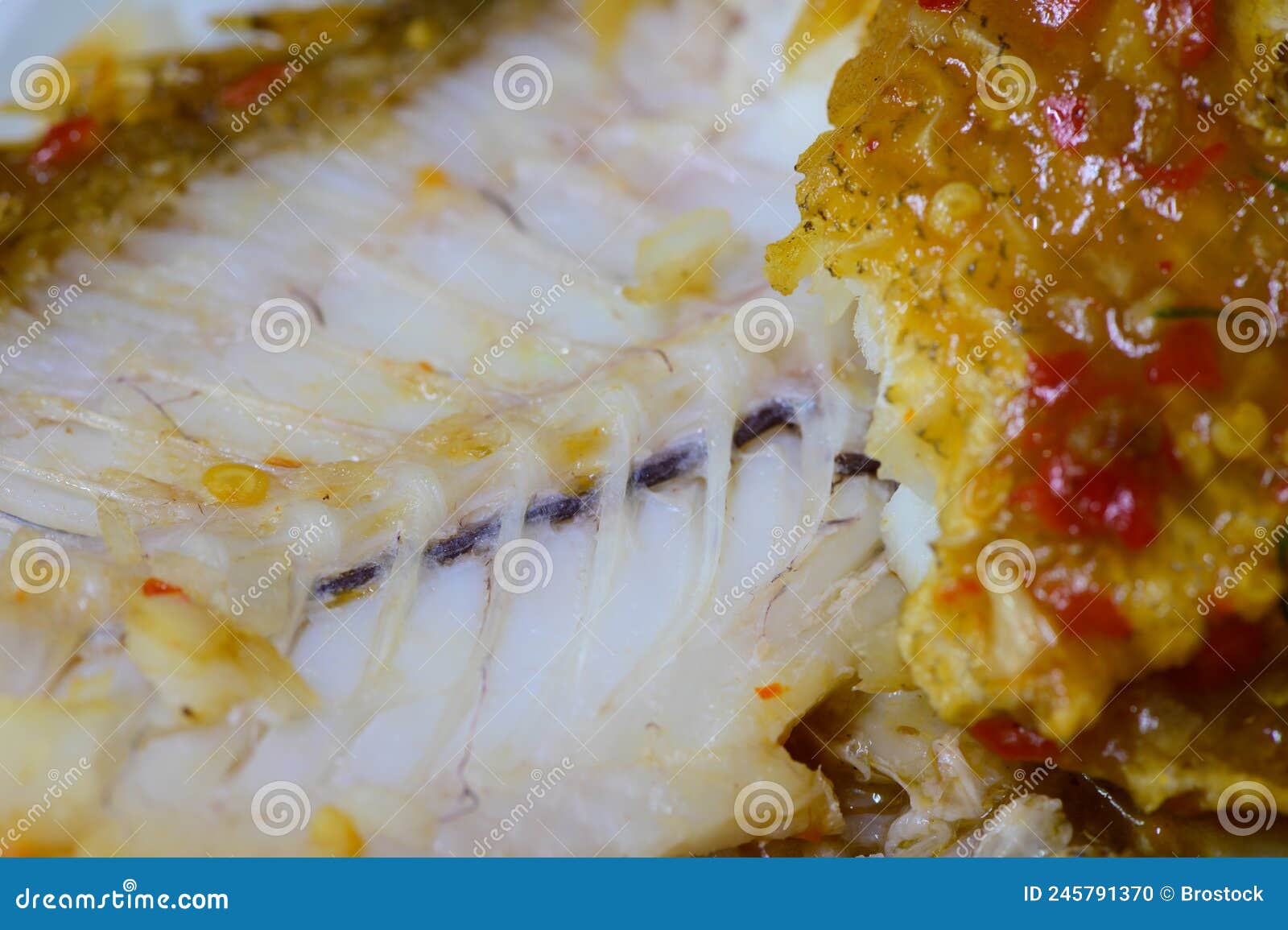 Fried Fish Bone after Finish Eating Stock Photo - Image of healthy ...