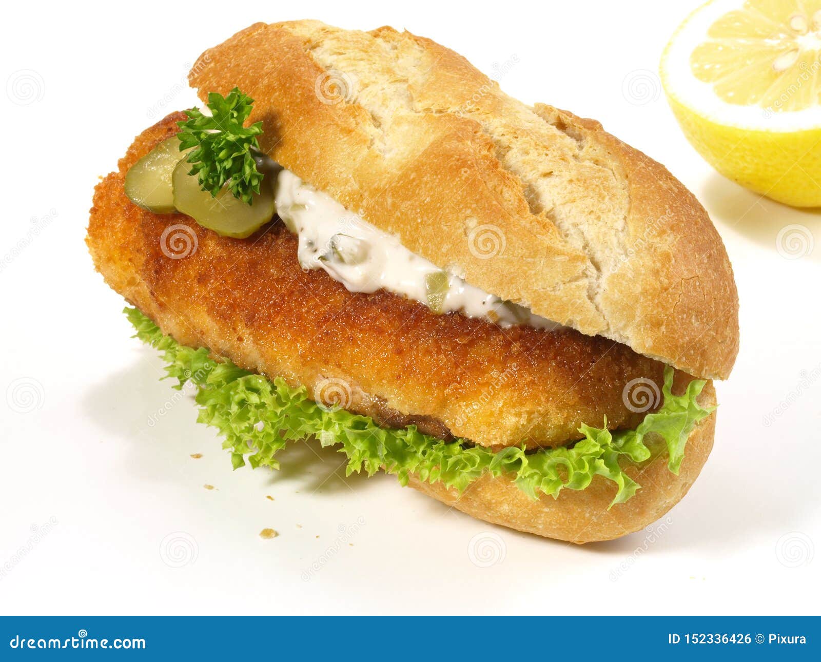 Fried Fish - Bun stock photo. Image of background, cooked - 152336426