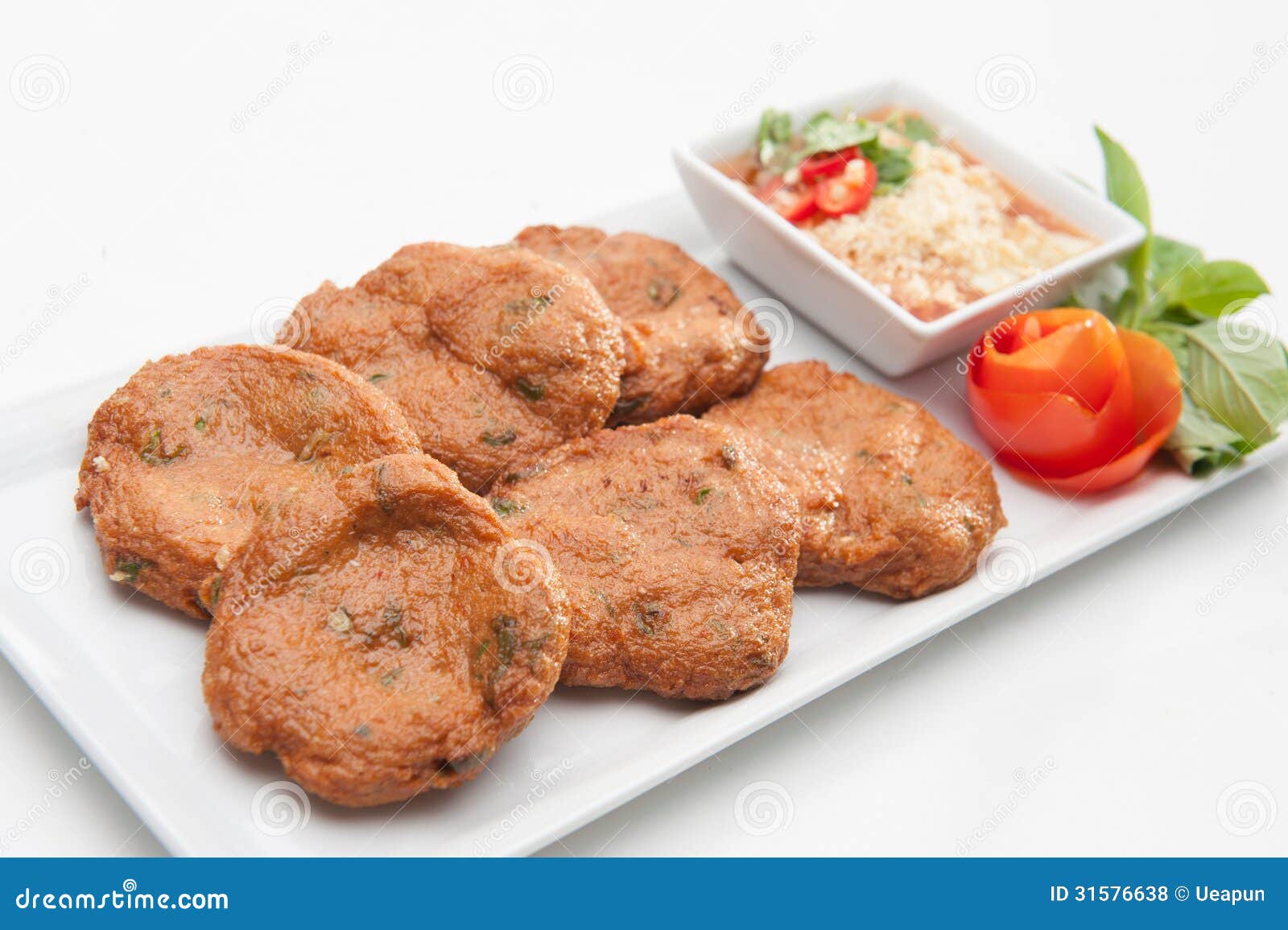 Fried fish cake stock photo. Image of prawn, minced, asian - 31576638