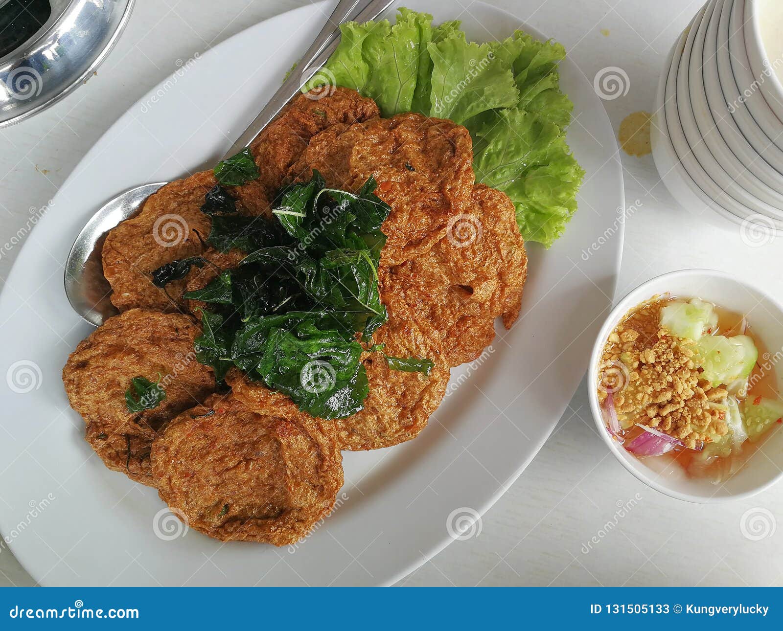 Fried Fish Cakes stock image. Image of curried, curry - 131505133