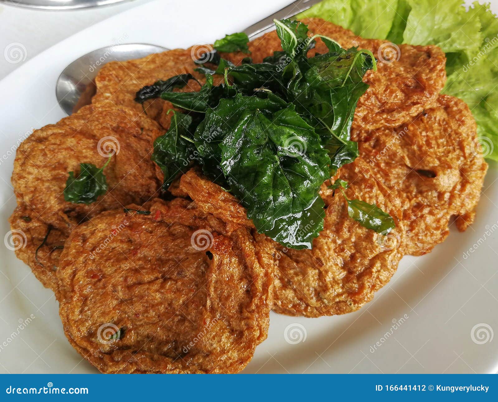 Fried Fish Cakes stock photo. Image of seafood, sour - 166441412