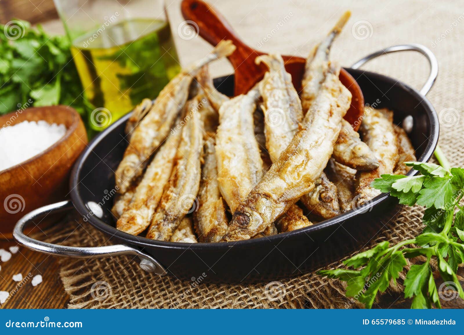 Fried fish capelin stock image. Image of second, fish - 65579685