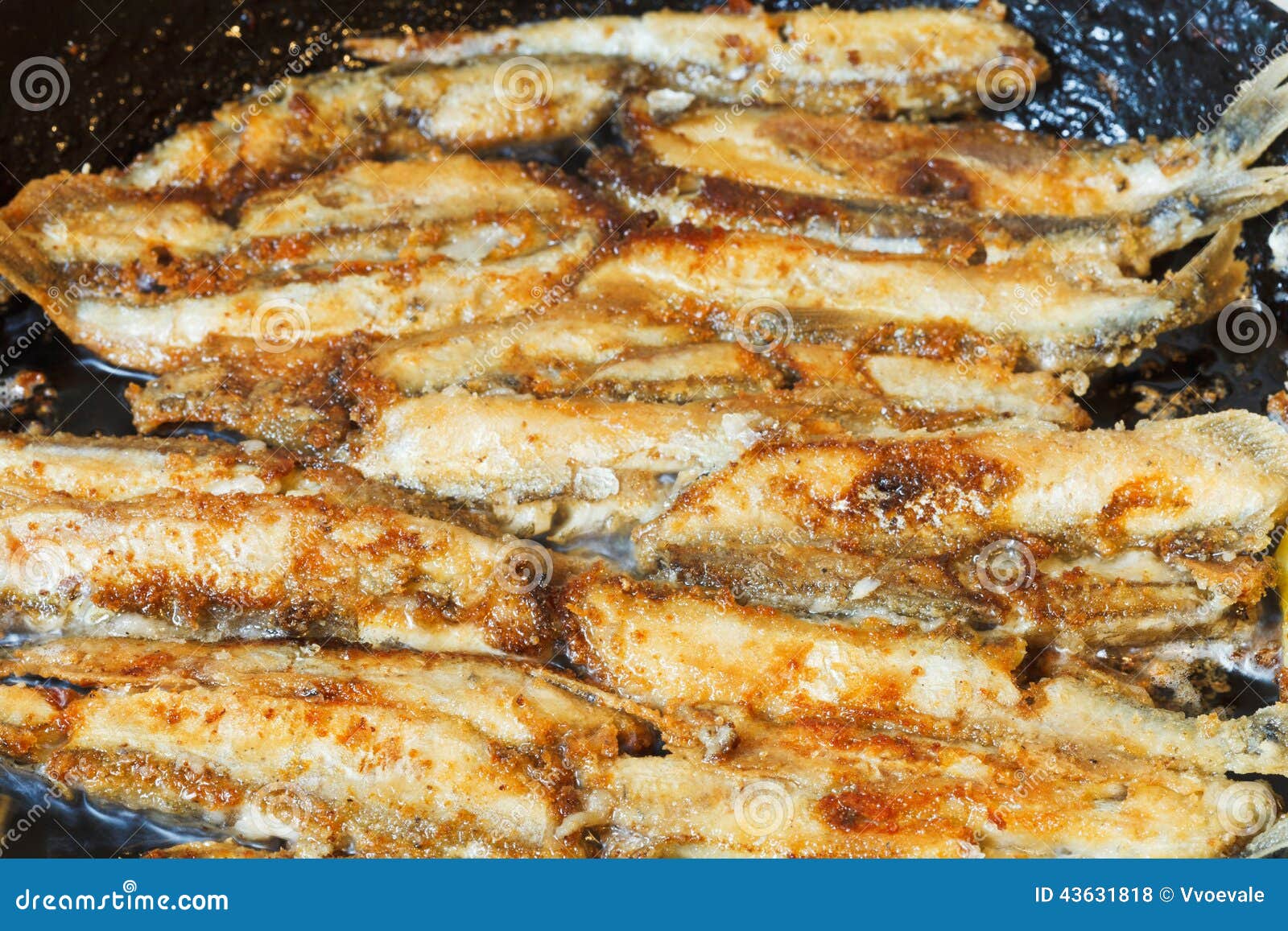 Fried Fish Capelin on Frypan Stock Photo - Image of roaster, roasted ...