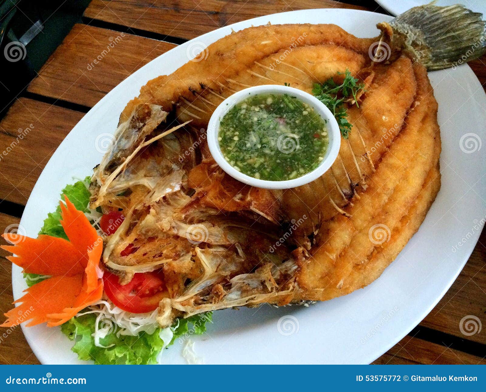 Fried Fish stock photo. Image of fried, thailand, fish - 53575772