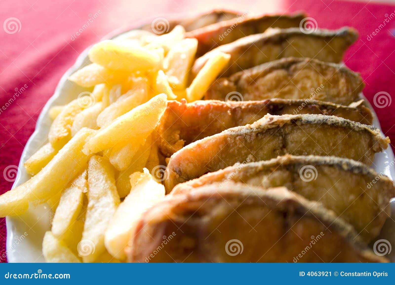 Fried fish and chips stock image. Image of platter, detailed - 4063921