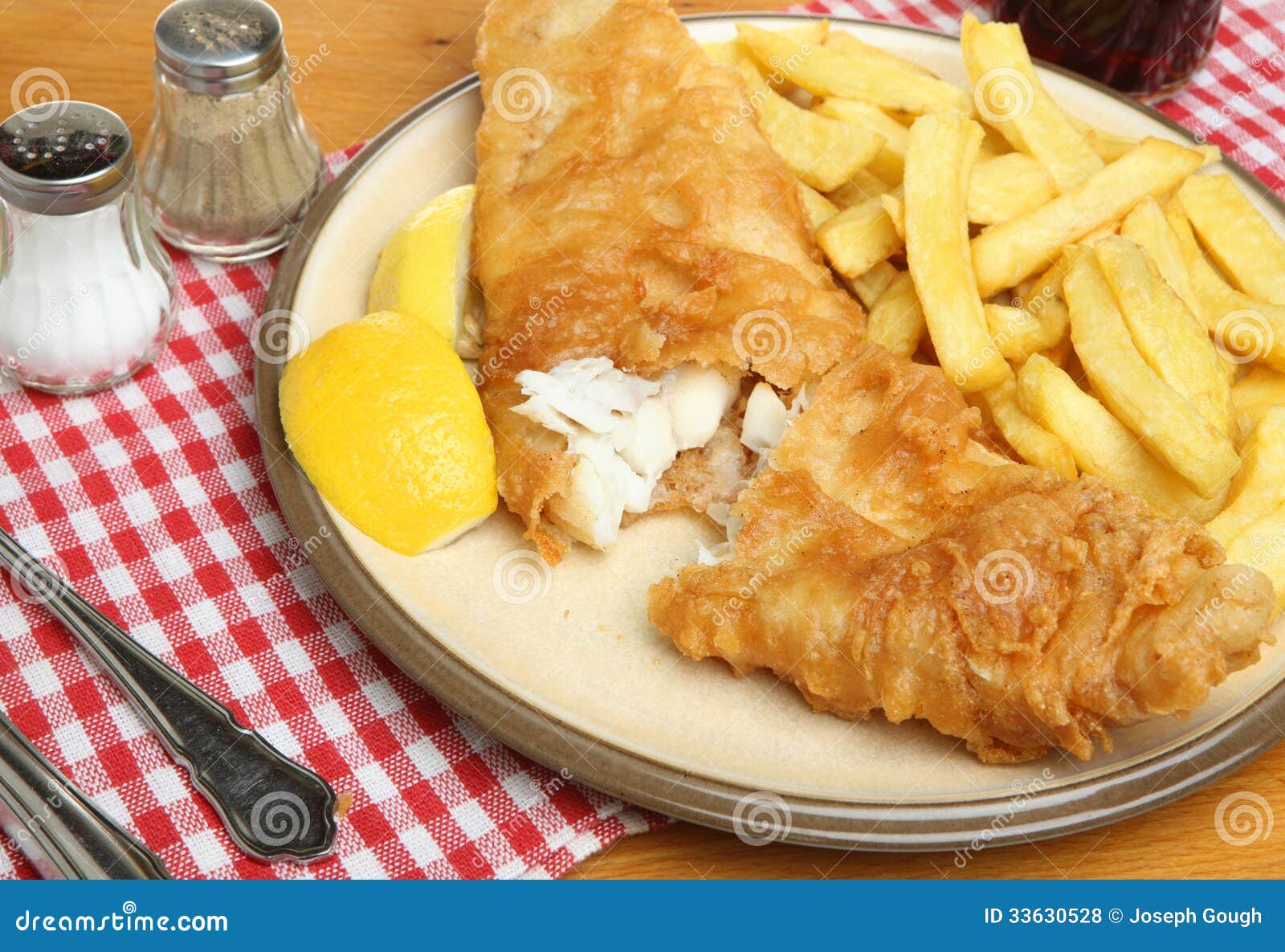 Fried Fish & Chips on Plate Stock Photo - Image of place, crispy: 33630528
