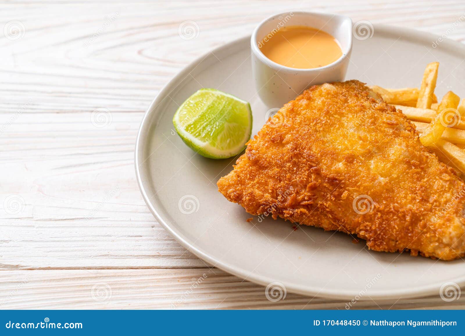Fried fish and chips stock photo. Image of fish, lunch - 170448450