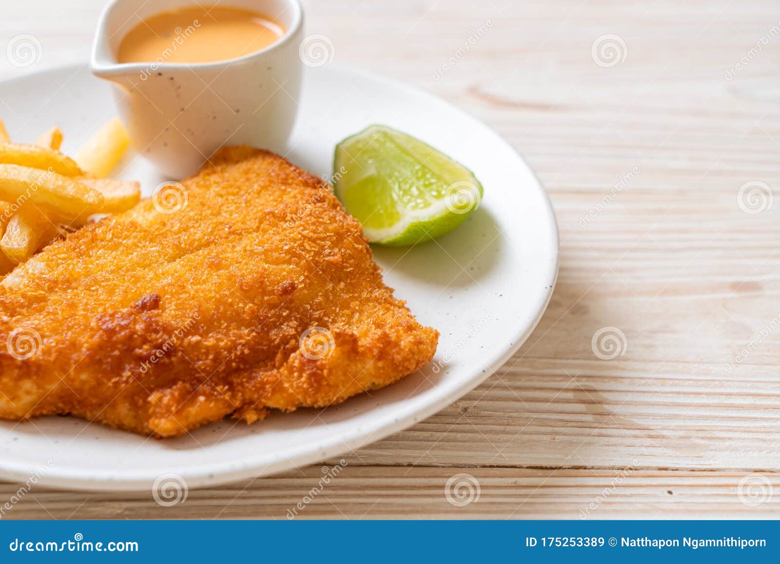 Fried fish and chips stock image. Image of batter, british - 175253389