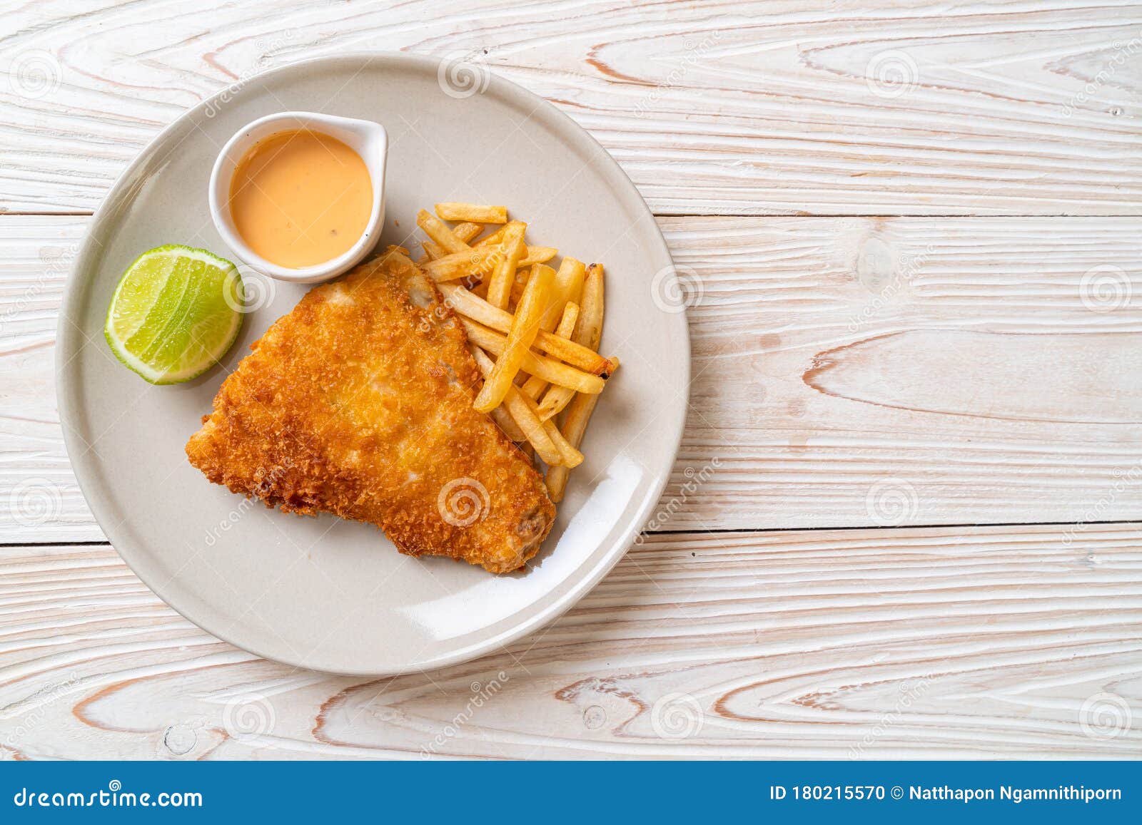 Fried fish and chips stock photo. Image of deepfried - 180215570