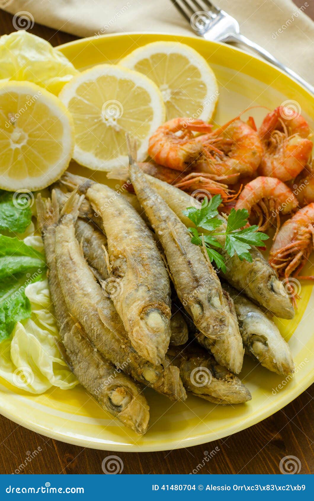 Fried fish stock photo. Image of fish, paranza, cuisine - 41480704