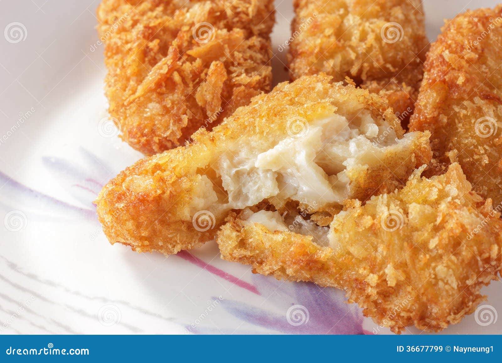 Fried fish fillet on dish. stock image. Image of flavor - 36677799