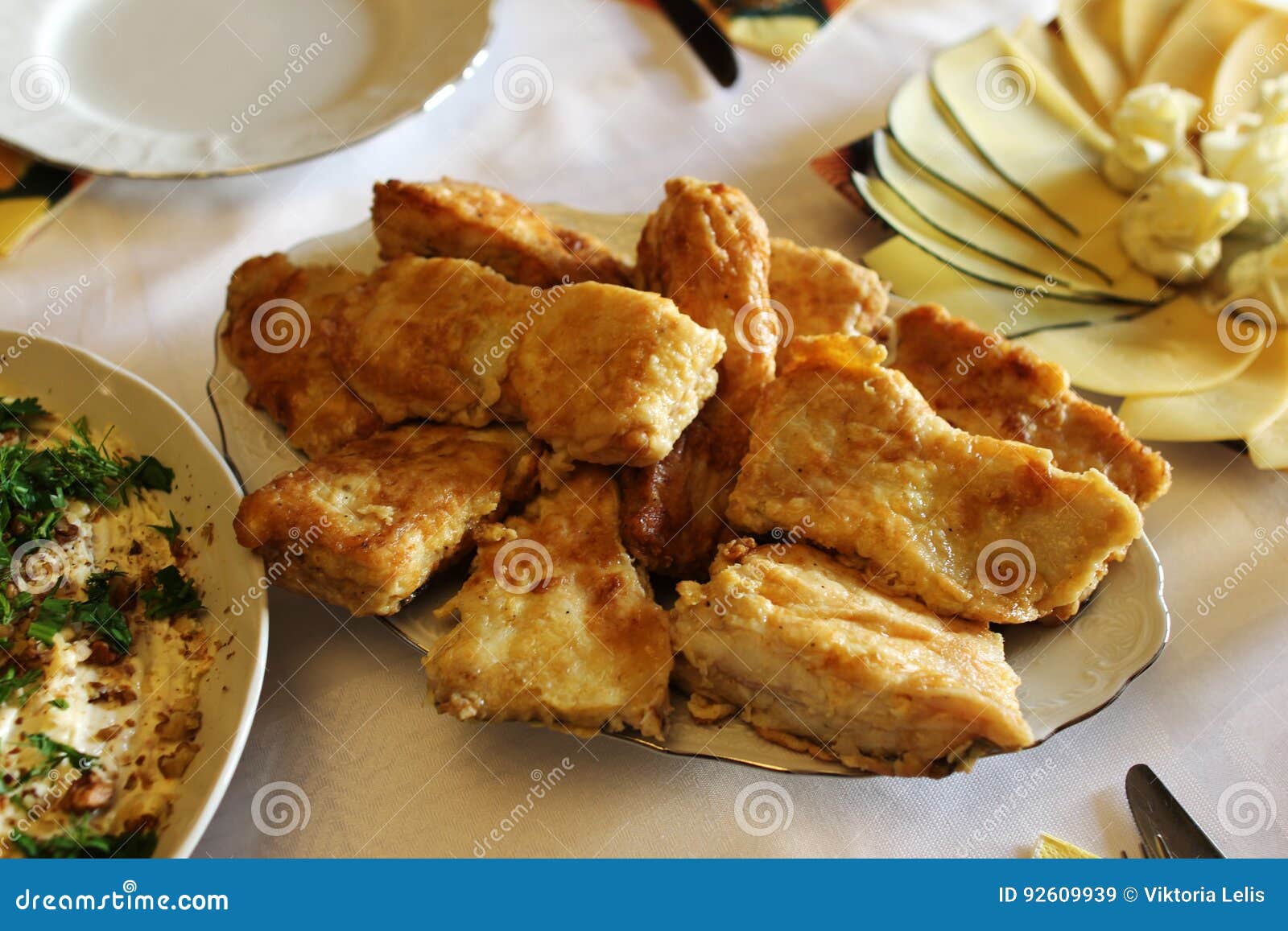 Fried fish fillets stock image. Image of dinner, cooking - 92609939