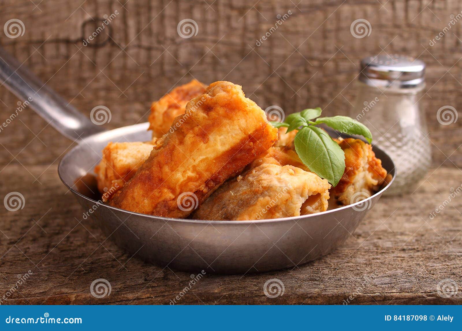Fried Fish Hake in a Frying Pan Stock Photo - Image of dinner, hake ...