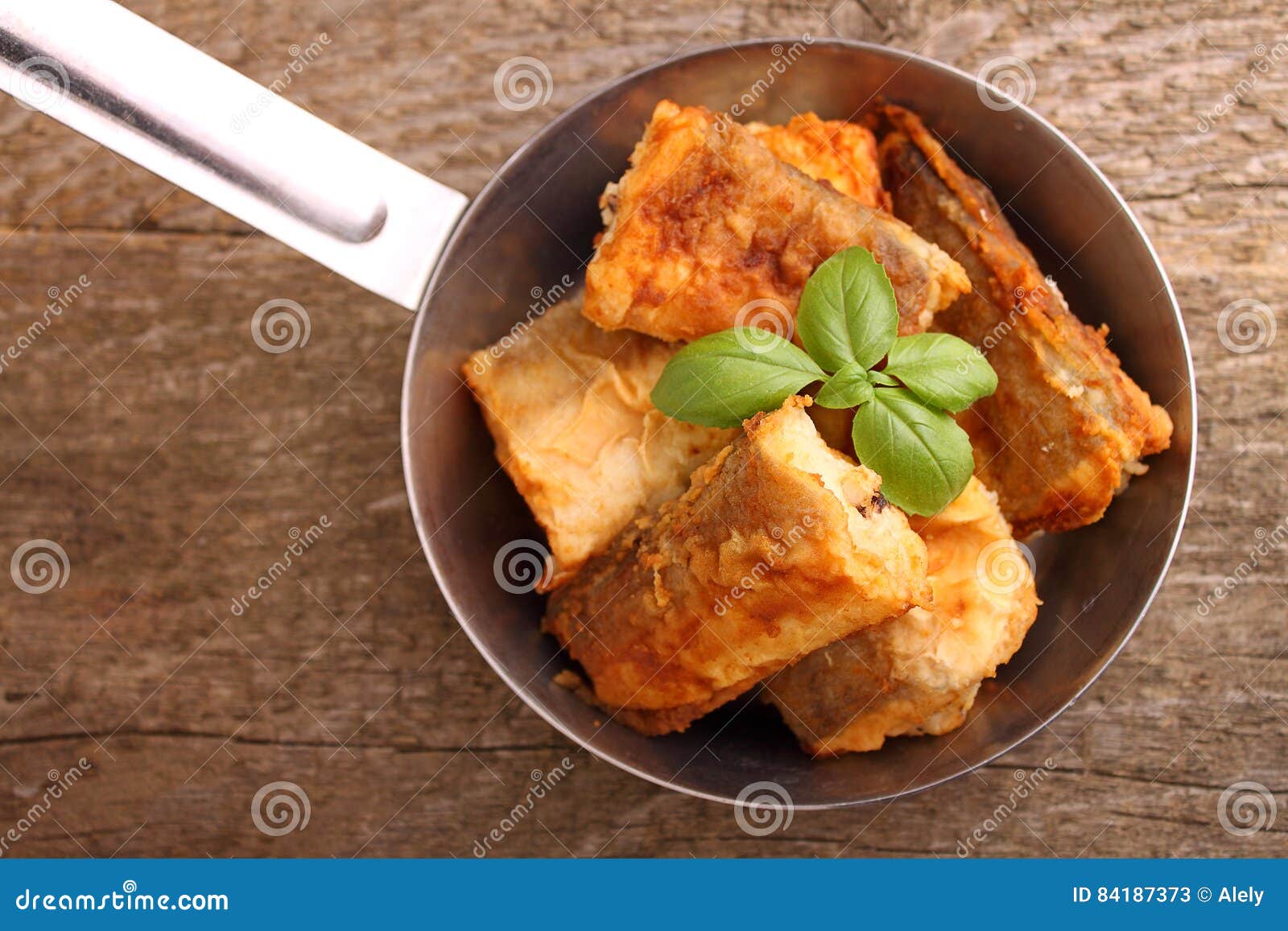 Fried Fish Hake in a Frying Pan Stock Image - Image of background, food ...