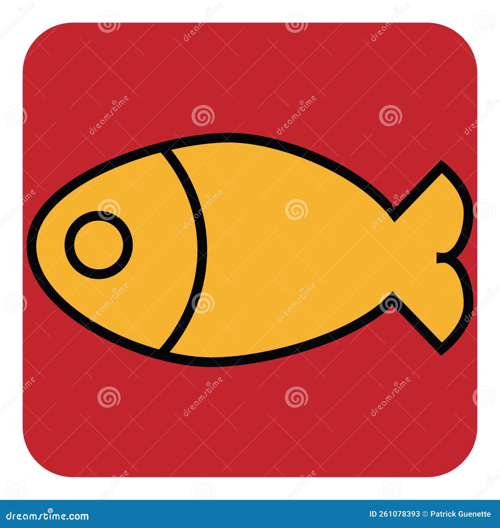 Fried fish, icon stock vector. Illustration of package - 261078393