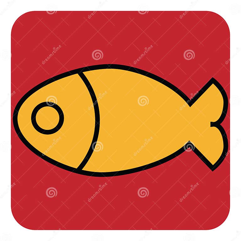 Fried fish, icon stock vector. Illustration of package - 261078393