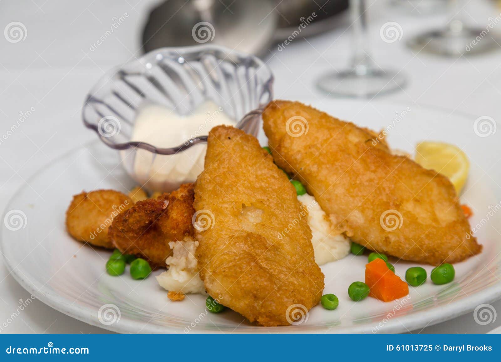 Fried Fish on Mashed Potatoes Stock Image - Image of plate, mashed ...