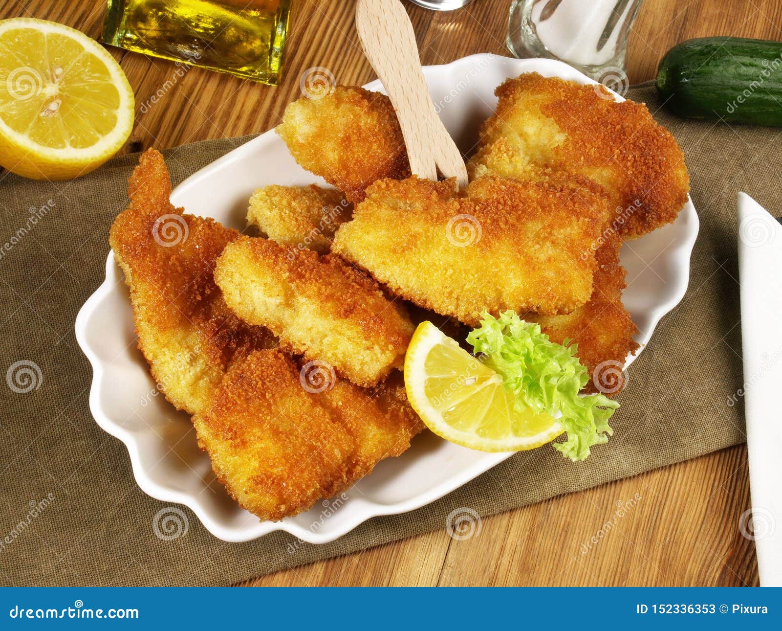 Fried Fish Nuggets stock image. Image of fast, cooked - 152336353