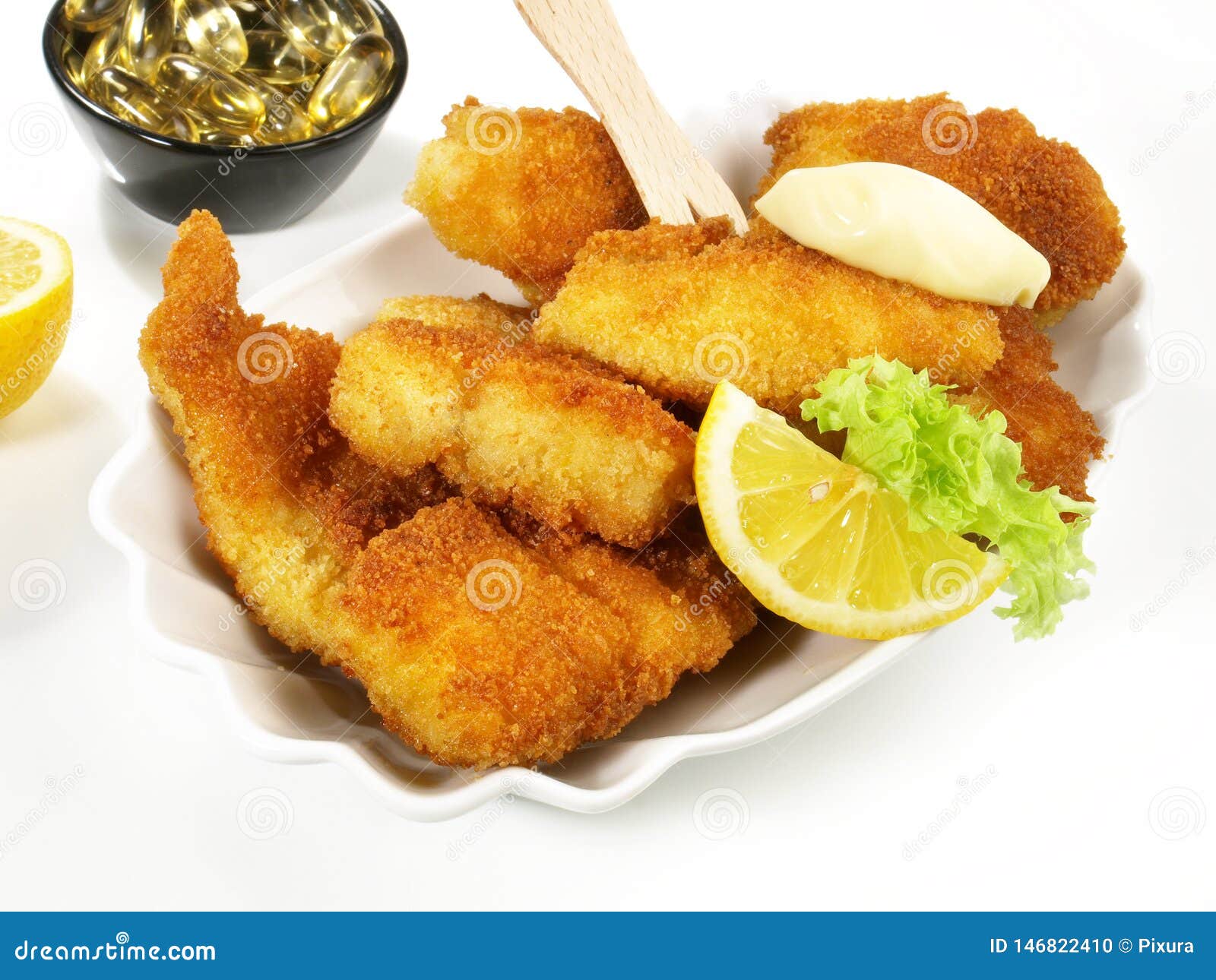 Fried Fish Nuggets stock photo. Image of crispy, food - 146822410