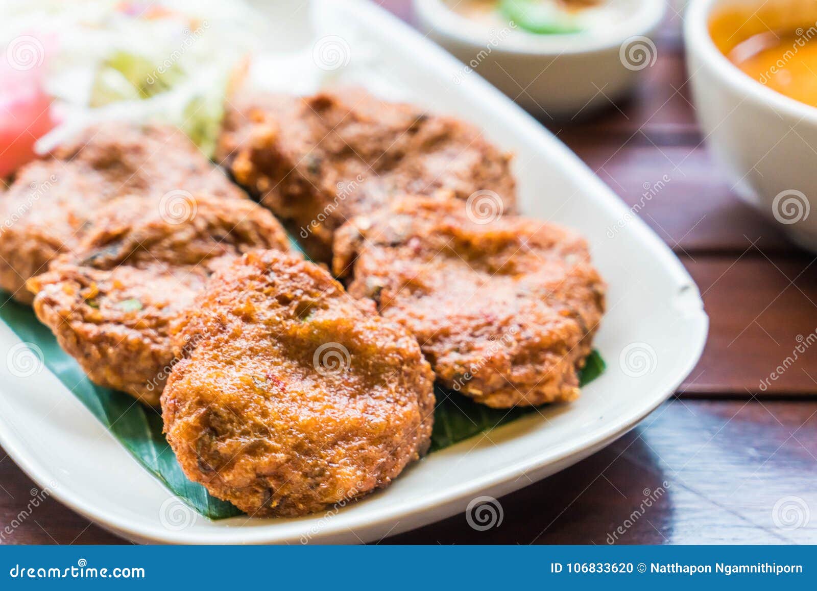 Fried Fish-paste balls stock photo. Image of dish, spice - 106833620