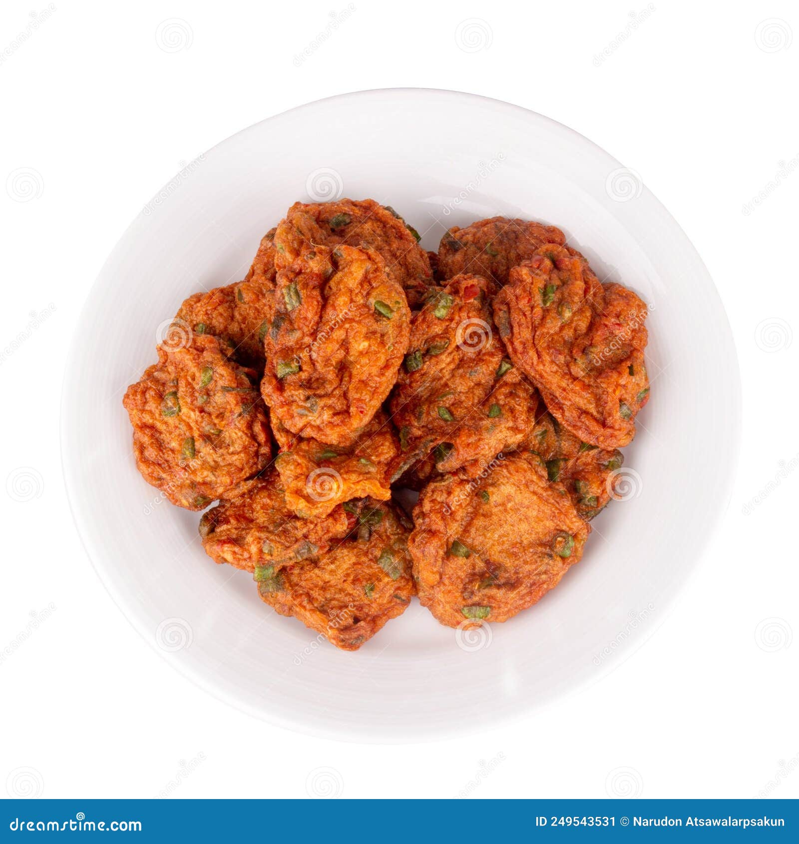 Fried Fish Paste Balls Isolated on White Background Thai Stock Image ...