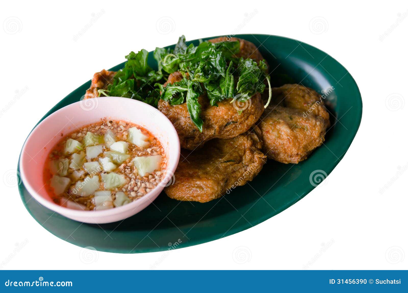Fried fish patty stock photo. Image of feed, sauce, asia - 31456390