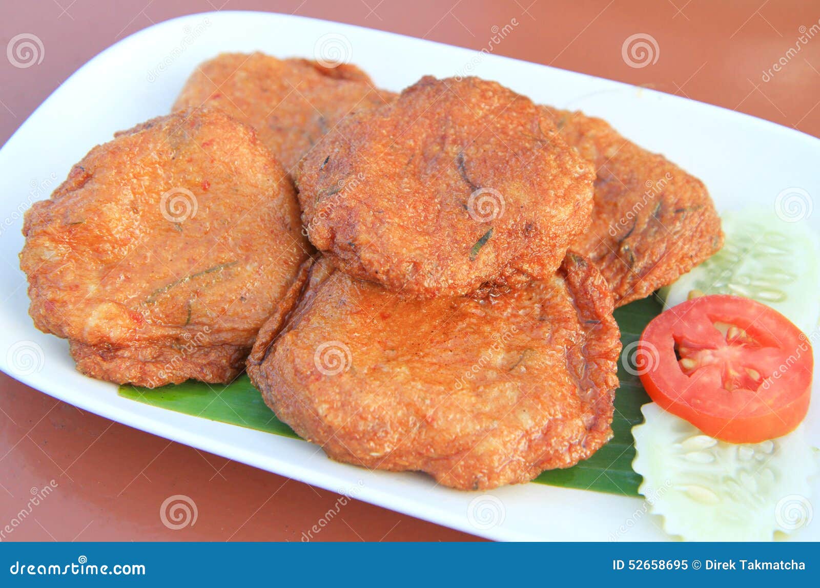 Fried fish patty stock image. Image of thai, thailand - 52658695