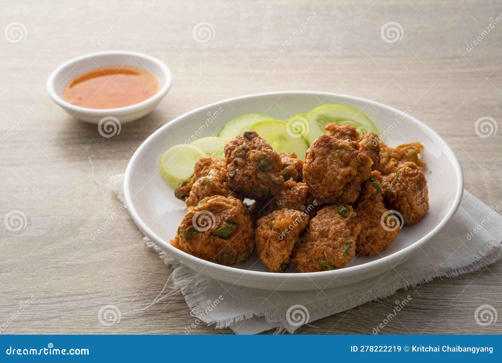 Fried Fish Patty or Thai Fish Cake (Tod Mun Pla) Stock Image - Image of ...