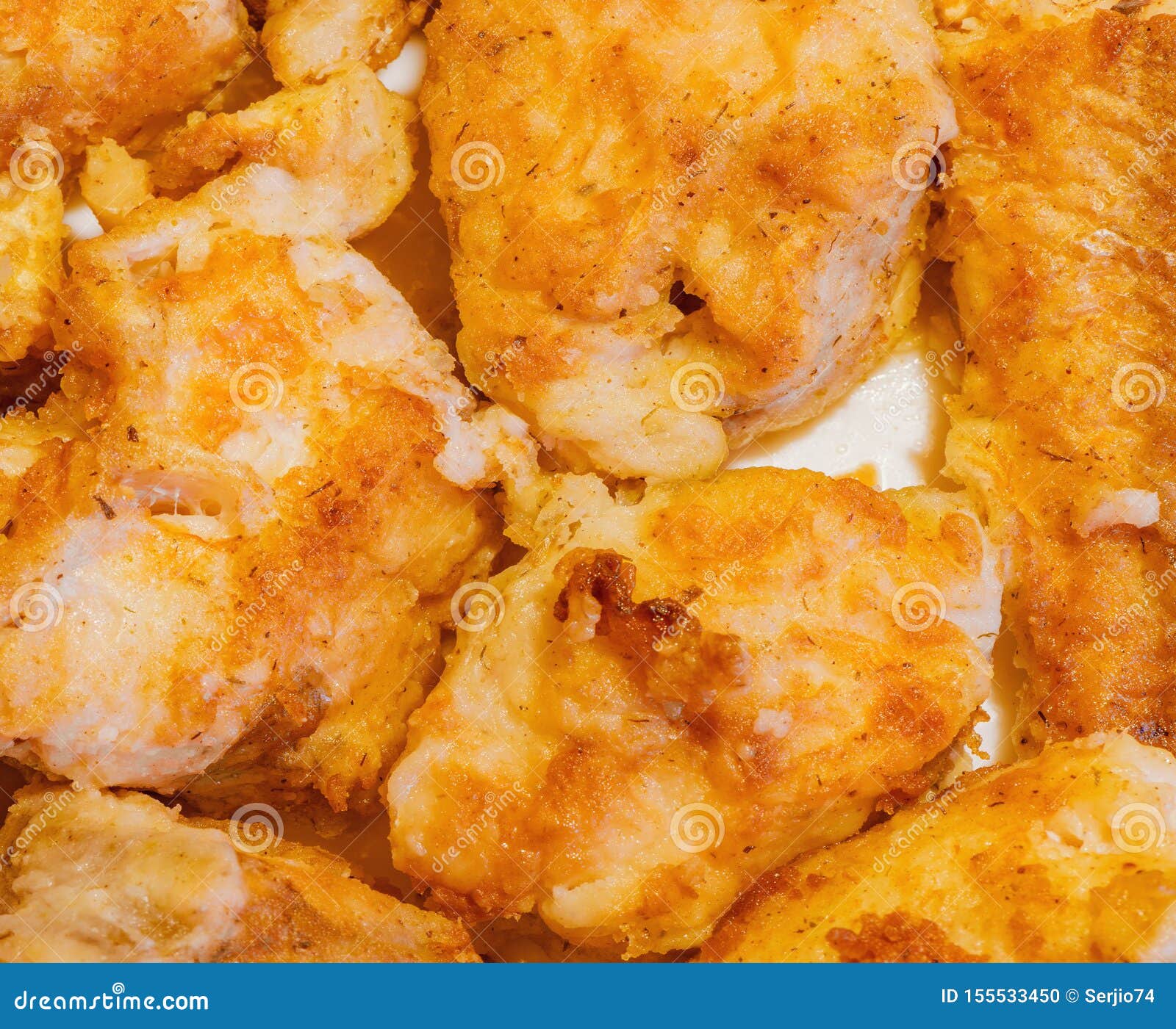 Fried fish pieces. stock photo. Image of dinner, plate - 155533450